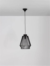 Nova Luce Závěsné svítidlo BREDO černý hliník černý kabel E27 1x12W