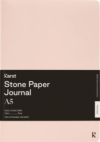 Voděodolné sešity z kamenného papíru Karst měkká vazba čistý a linkovaný A5 růžové 2 ks