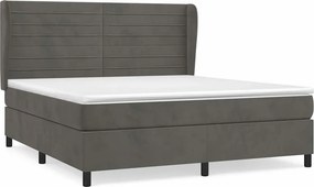 Box spring postel s matrací tmavě šedá 160x200 cm samet 3129280