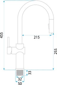 Rea Fresh High, kuchyňská baterie s výsuvnou sprškou, broušená ocel, REA-B6330