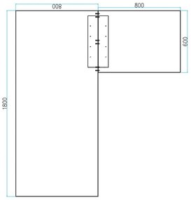 Rohový kancelářský psací stůl PRIMO FLEXIBLE 1800 x 1600 mm, wenge