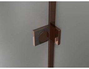 Mexen Lunar-B L výklopný sprchový kout levý 70 x 70 cm, čiré sklo, růžové zlato, 832L-070-070-60-00-L