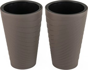 Costway 2 květináč s vnitřním květináčem 45 cm vysoké kulaté květináče odolné