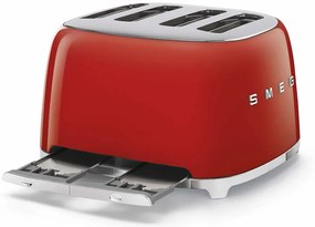 SMEG 50's Retro Style toustovač 4x4, červený, TSF03RDEU