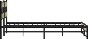 Kovový rám postele bez matrace dub sonoma 180 x 200 cm 3308499