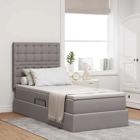 Postel s úložným prostorem a matrací Taupe 90 x 200 cm textil 3371883