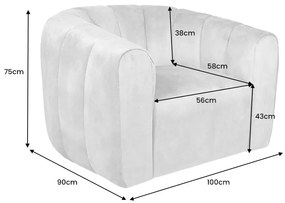 Designové otočné křeslo Kalei tmavě šedý samet