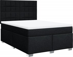 Box spring postel s matrací černá 160x200 cm textil 3292841