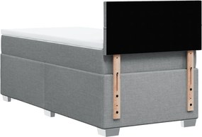 Box spring postel s matrací světle šedý 100 x 200 cm textil 3285799