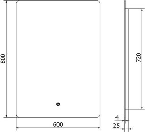 Mexen Sun koupelnové zrcadlo s podsvícením 60 x 80 cm, LED 6000K, protizápara - 9807-060-080-611-00