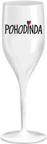 POHODINDA - bílá nerozbitná prosecco sklenička 150 ml