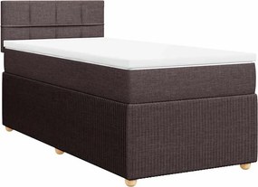 Box spring postel s matrací tmavě hnědá 90x200 cm textil 3289642