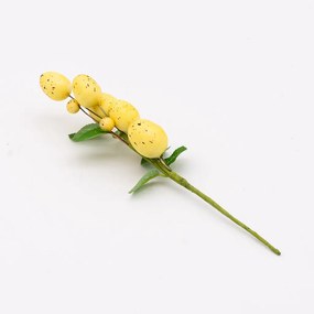 Velikonoční zápich větvička, 24 × 8 cm, žlutá vajíčka, plast, venkovní