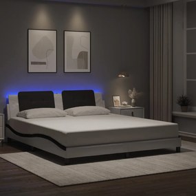 Rám postele s LED bez matrace Zadar bílý a černý 180x200 cm 3214130