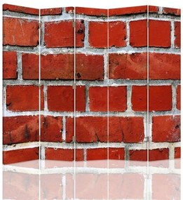 Ozdobný paraván Brick - 180x170 cm, pětidílný, klasický paraván