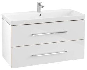 Villeroy & Boch Avento - Umyvadlová skříňka, 98x51x45 cm, 2 zásuvky, Crystal White A89200B4