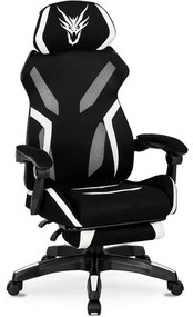 Polohovatelné herní křeslo s područkami Blade bílo černé