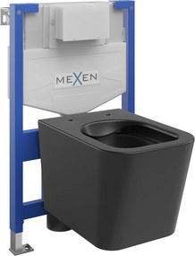 Mexen Teo podomítková WC sada Fenix XS-F s WC mísou, černý mat - 6803385XX85