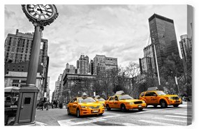 Obraz Žluté Taxíky V New Yorku Nedostatek Nedostatek Přírodní plátno 100x70