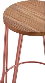 Barová stolička z jilmového dřeva v přírodní barvě/v růžovo zlaté barvě (výška sedáku 75 cm) District – Premier Housewares