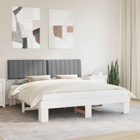 Rám postele s čalouněným čelem s čelo Světle šedá 180 x 200 cm 3398103