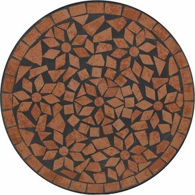 Mozaikový bistro set terakotový železo a keramika 3216352