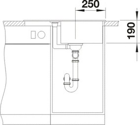 Blanco Metra 45 S Compact, silgranitový dřez 680x500x190 mm, 1-komorový, šedá vulkán, BLA-527286