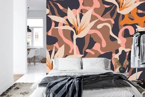 Fototapeta Abstract Jungle Plants Pattern. Creative Collage Contemporary Floral Seamless Pattern. Fashionable Template For Design. Omyvatelný vlies 416x290