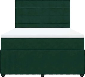 Box spring postel s matrací tmavě zelená 140x190 cm samet 3294637