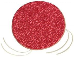 Bellatex Sedák Adéla kulatý hladký - červený kvítek, 40 cm