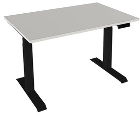 NOBL Dynamic + Elektr. nastavitelný polohovací stůl 120x80 s pamětí Dynamic + Dekor stolové desky: bílá, Barva podnože: černá