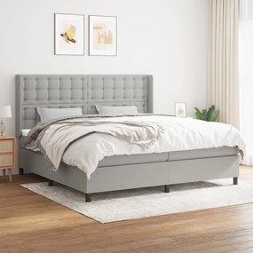 Box spring postel s matrací světle šedá 200 x 200 cm textil 3131777