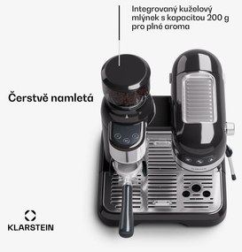 Klarstein Bella Café, espresso kávovar, včetně mlýnku, 1550 W, 20 bar, 1,4 litru