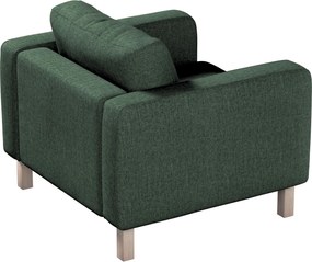 Potah na křeslo IKEA Karlstad, krátký barva zelená látka pletený vzor