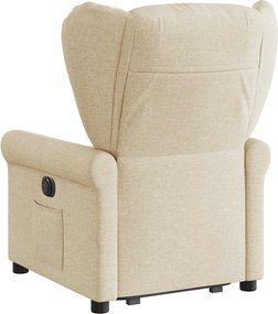 Elektrické zvedací polohovací křeslo krémové textil 3303402