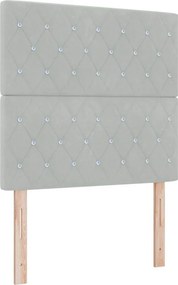 Postel s boxspringem s čelo Světle šedá 120 x 200 cm samet 3344861