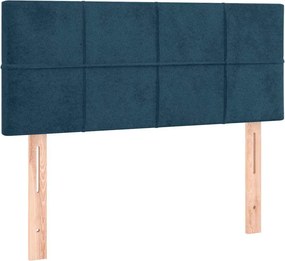 Box spring postel s matrací tmavě modrá 90x190 cm samet 3127467