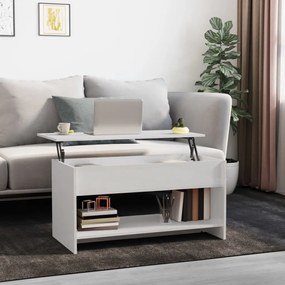 Konferenční stolek lesklý bílý 102x50x52,5 cm kompozitní dřevo,  809653 HangarStore.cz