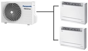 Parapetní Klimatizace Panasonic Ufe 1+2 ( 2,5kW + 2,5kW) Multi-split R32