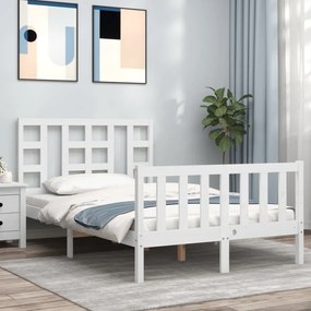 vidaXL Rám postele s čelem 120 x 200 cm masivní dřevo [3191967] Barva: Bílá