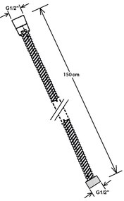 Sapho, POWERFLEX Sprchová hadice 150cm, bílá mat, FLE10BI