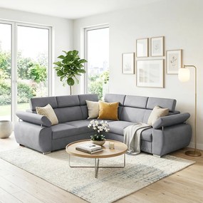 Sedací souprava BASTON | 260x260 cm | rozkládací + úložný prostor na levo | VÝBĚR TKANIN