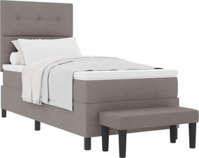 Postel s boxspringem s čelo Taupe 100 x 200 cm textil 3344048