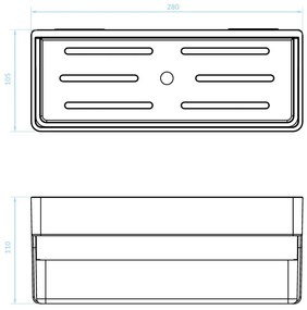 Kuchinox APO, nástěnná polička 280x105x110 mm, bílá matná, LAV-AKA_602T