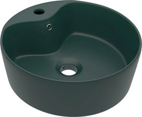 Luxusní umyvadlo přepad matné tmavě zelené 36 x 13 cm keramické 147036