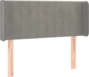Čelo postele typu ušák světle šedé 93x16x78/88 cm samet 3119042