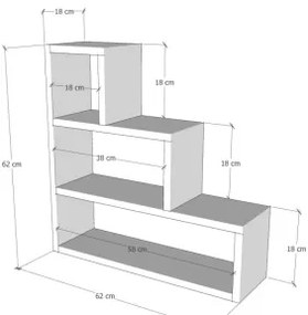Nástěnná police PIRAMIT 62x62 cm hnědá