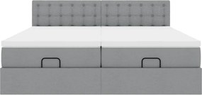 Osmanský rám postele s matrací světle šedá 160x200cm textil 3312029