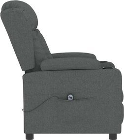 Elektrické polohovací křeslo tmavě šedé textil 3098778