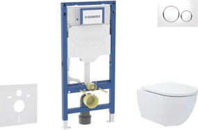 SANITINO - Set předstěnové instalace, klozetu Oudee a sedátka softclose, tlačítko Sigma20, bílá/chrom SANI11CA31153